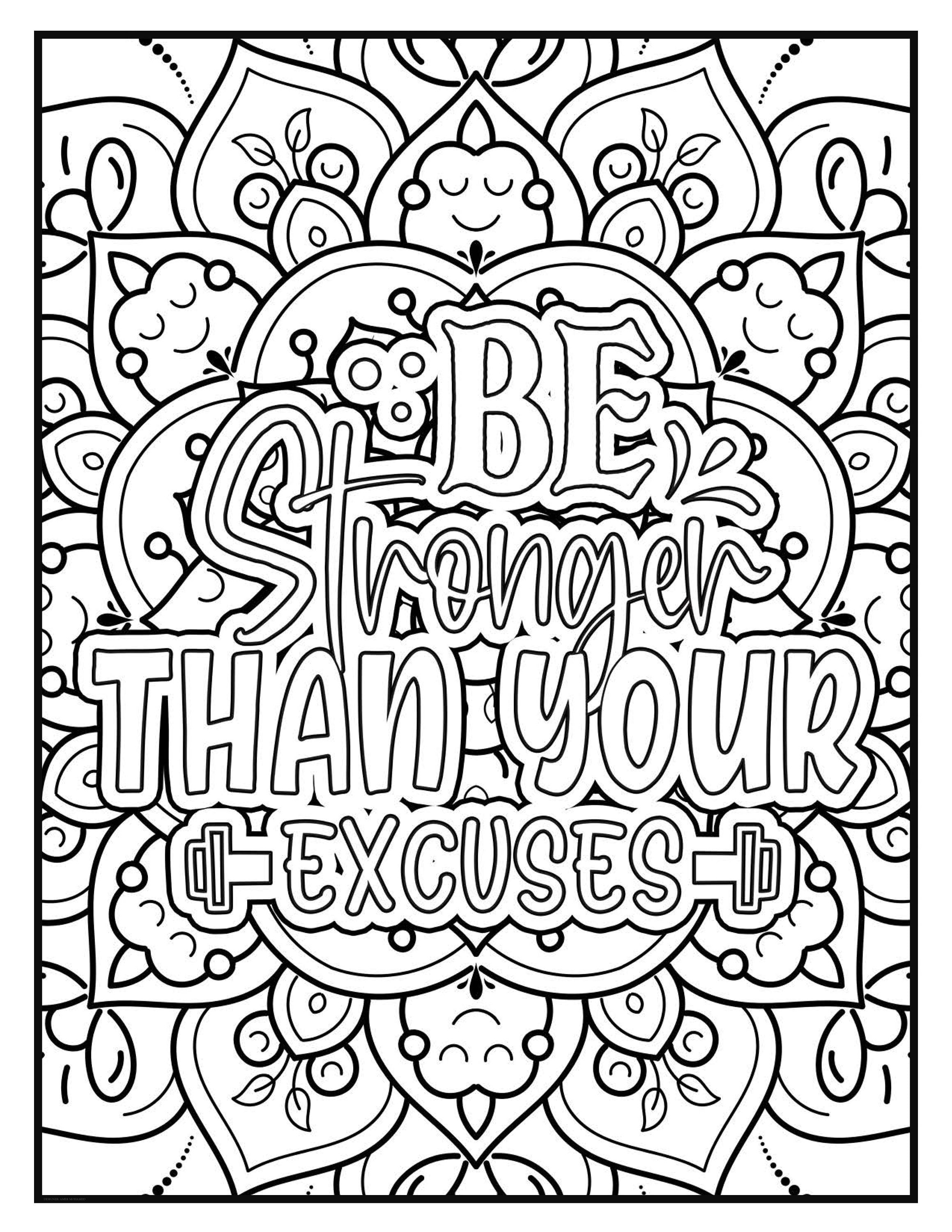 Motivational-quote-coloring-pages - Etsy