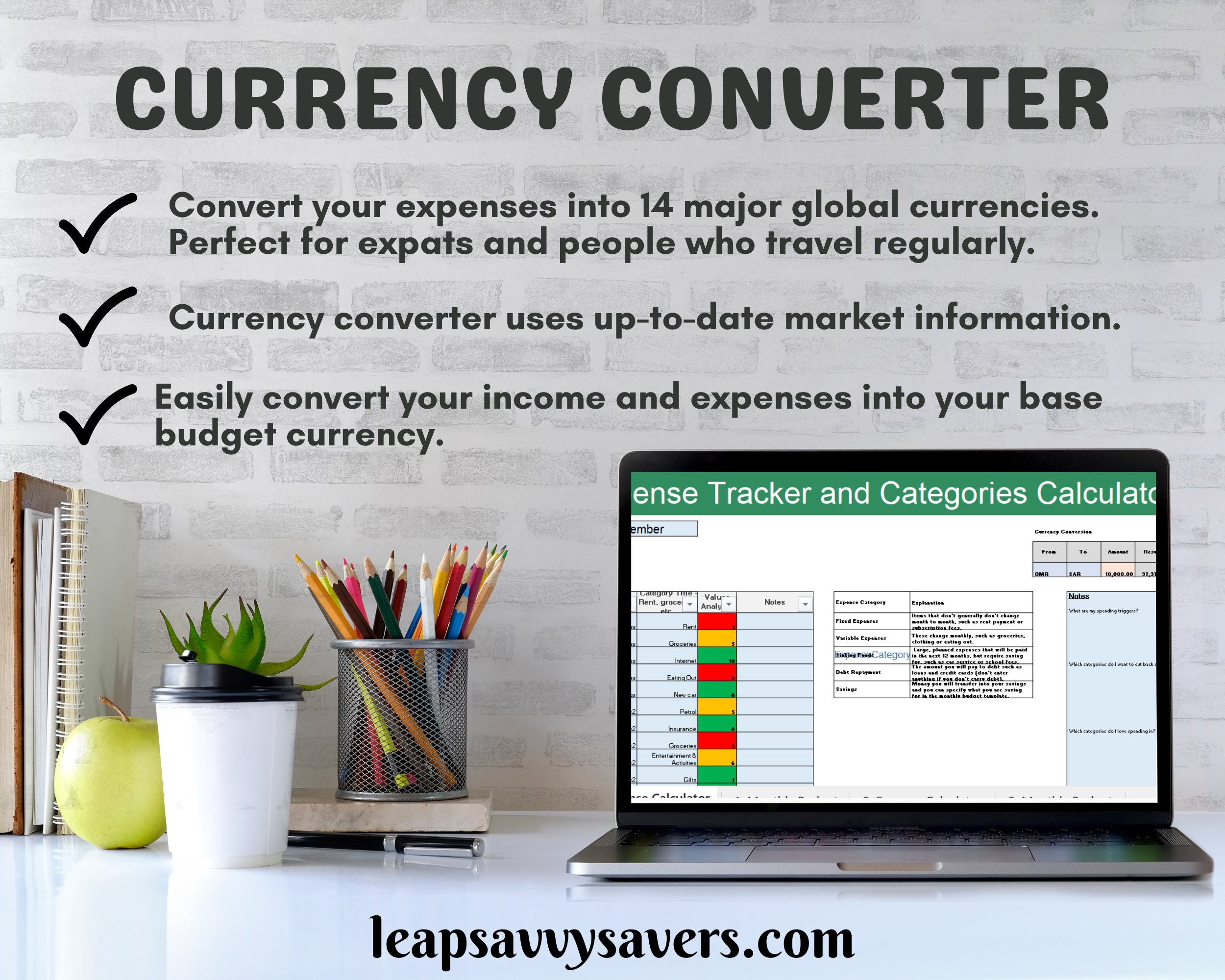 Budget Templates With Currency Converter - Etsy