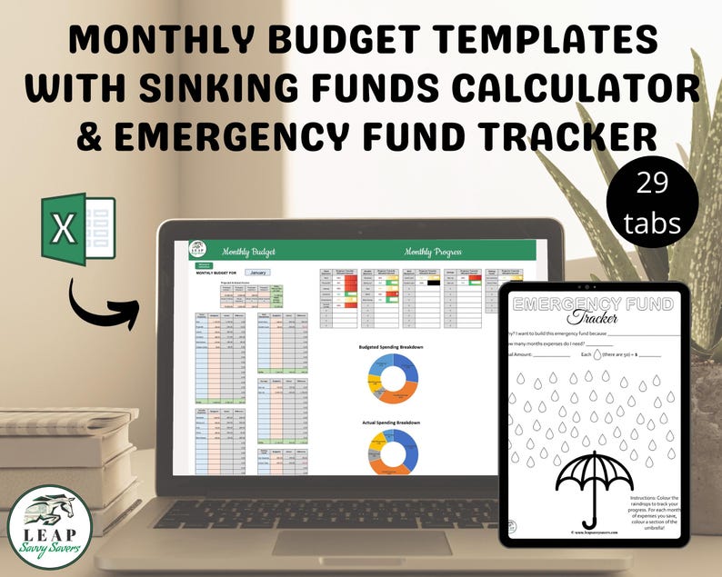 Budget Templates With Sinking Funds Calculator & Emergency Fund Tracker ...