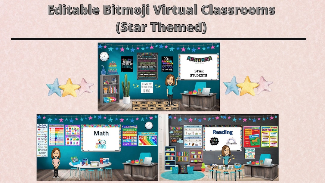 Bitmoji Virtual Ready Classrooms - Star Themed - Etsy