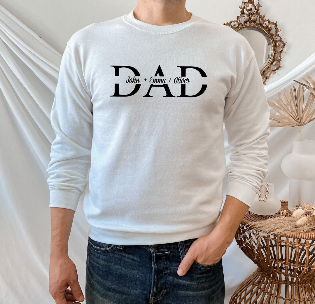 Custom DAD Sweatshirt and Hoodie, Custom Dada Sweat With Children Name ...