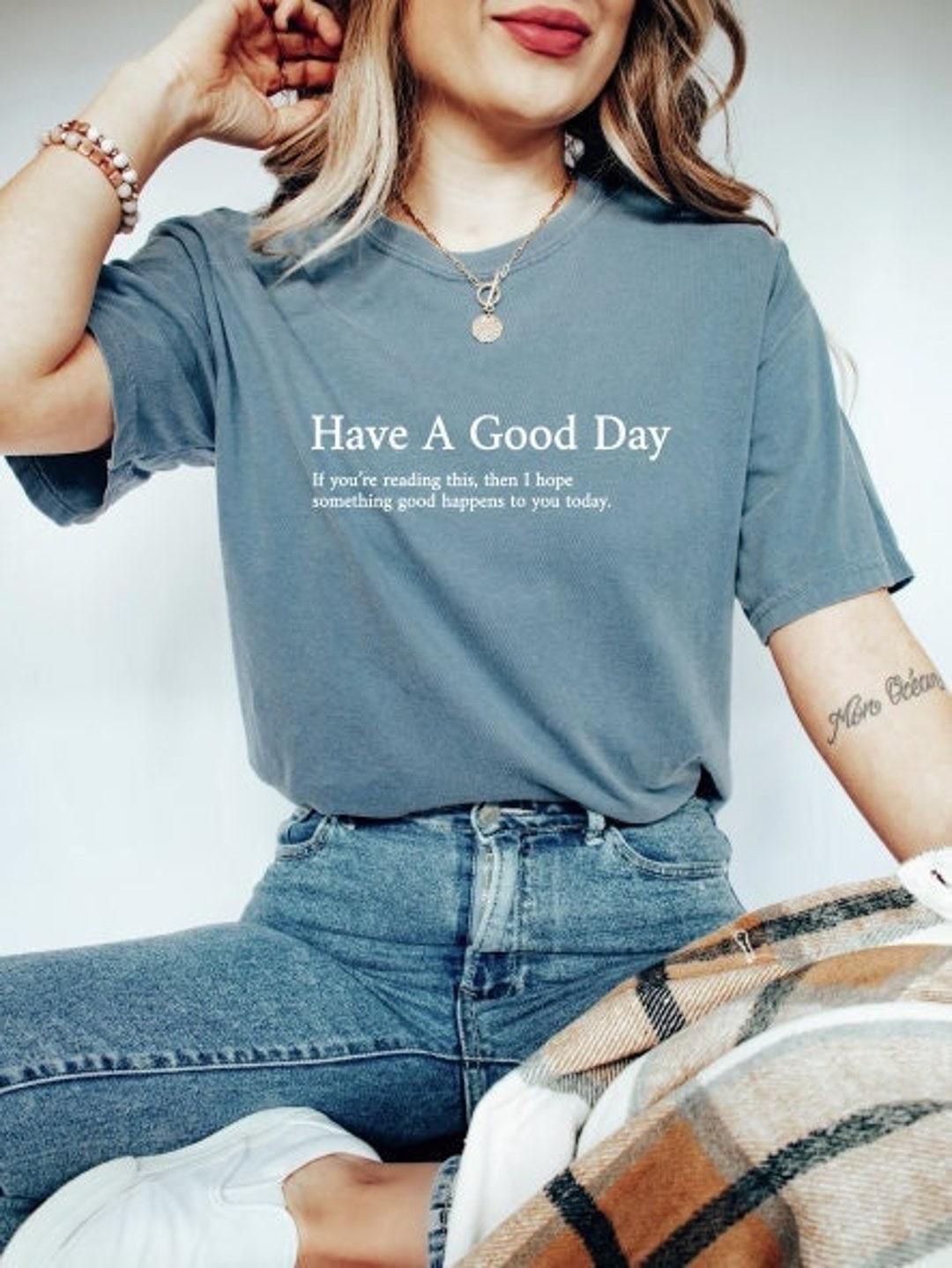 Have a Good Day Crew Neck, Comfort Colors Crewneck, Trendy Graphic Tee ...