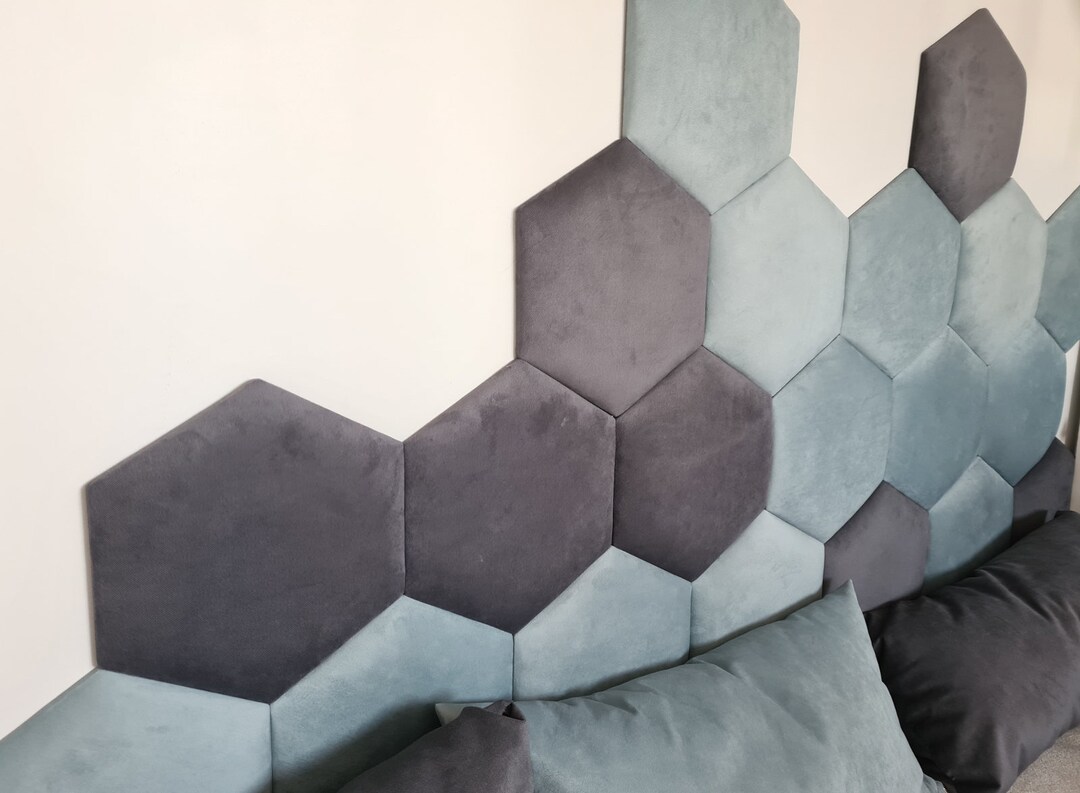 Hexagon Veloured Wall Panel, Soft Wall, Soft Panels, Soft Headboard, Headboard, Wall Deco, Wall ...