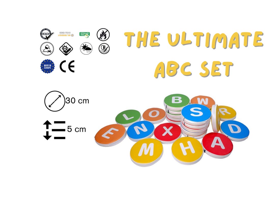 ABC Alphabet Learning Cushions – Fun & Durable Kids Seating Set for ...