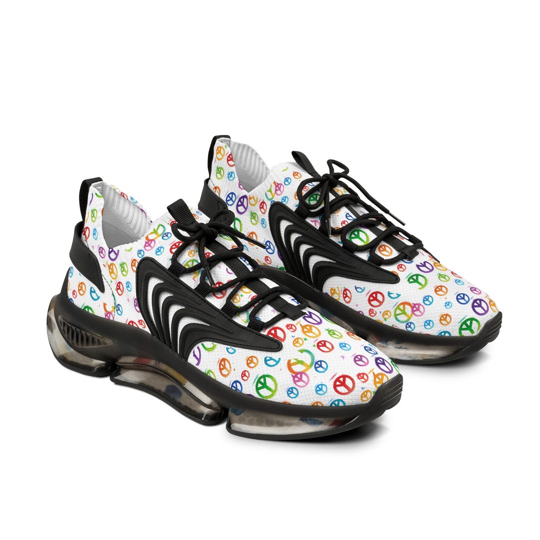 Mesh Sneakers, Peace Symbols Design, Hippie Shoes, Men's Eco-friendly ...