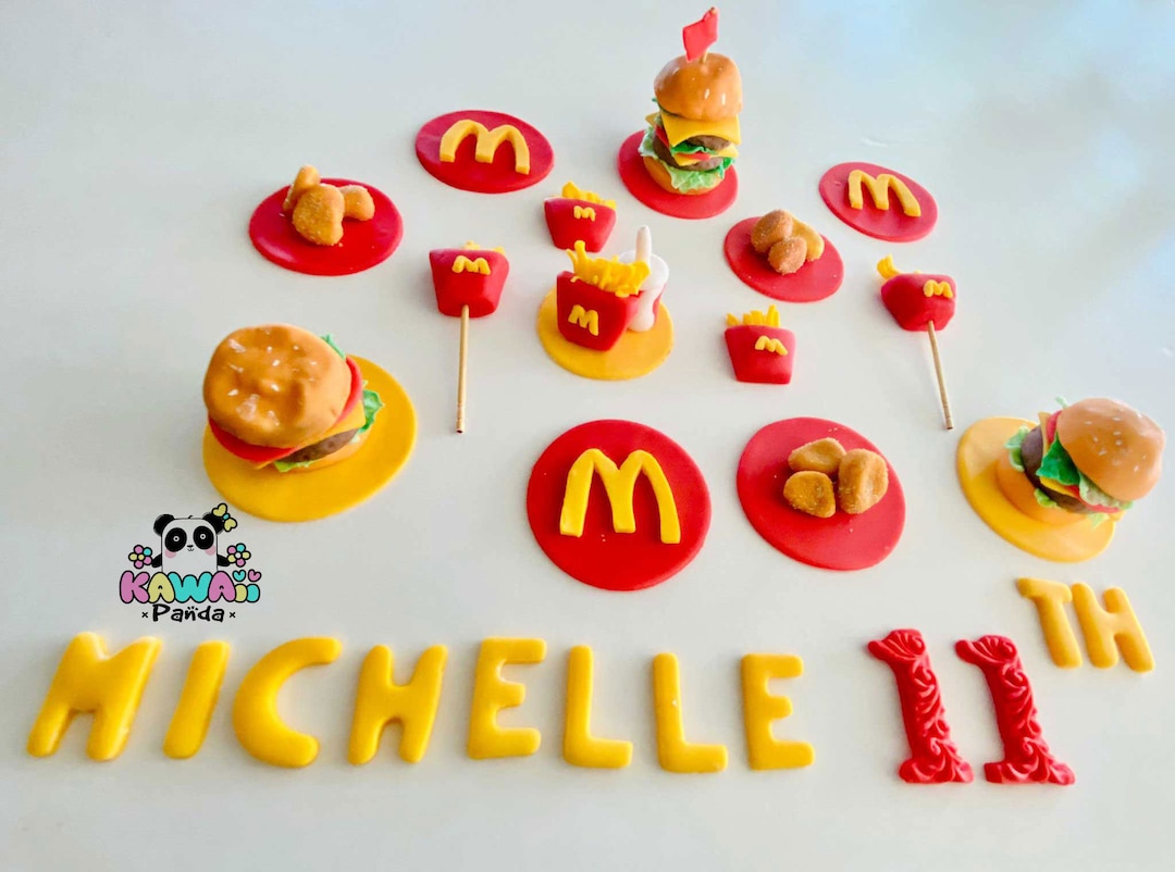 Mcdonald's Fast Food Cake Topper, French Fries, Hamburger ...