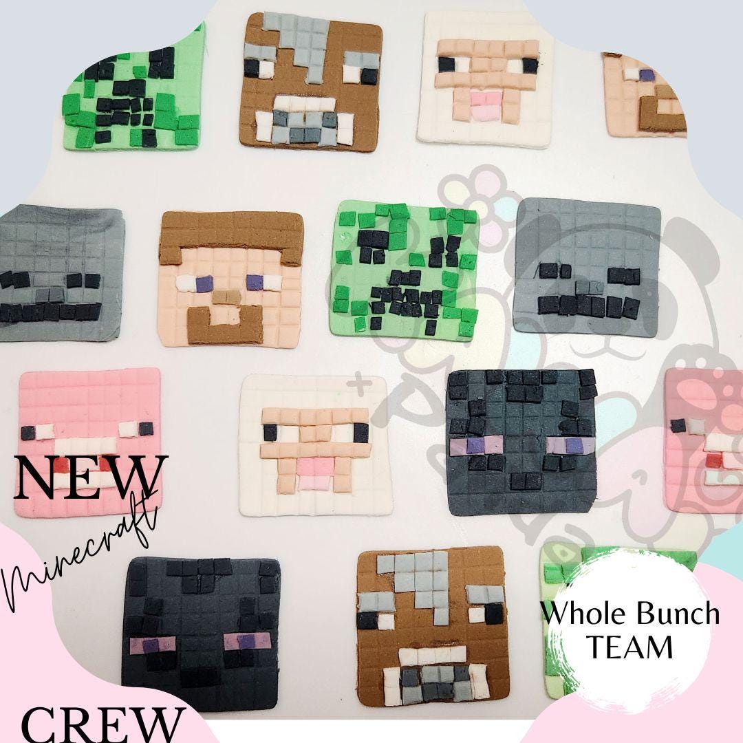 Minecraft Fondant Cupcake Toppers for Gamers Birthday Minecraft Party ...