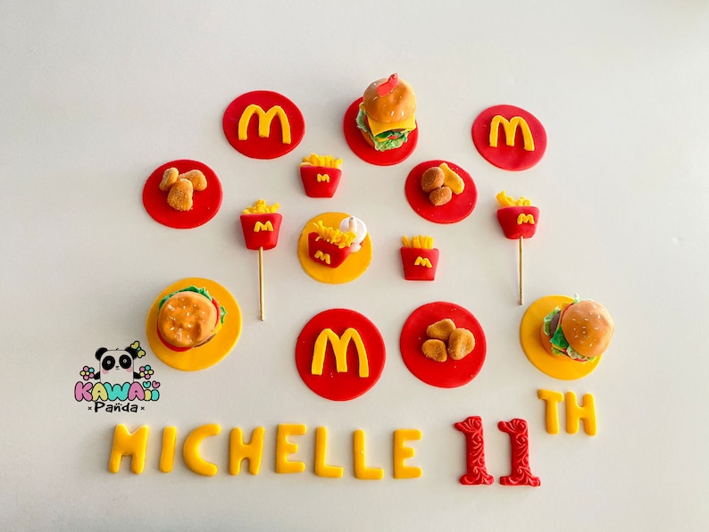 Mcdonald's Fast Food Cake Topper, French Fries, Hamburger ...