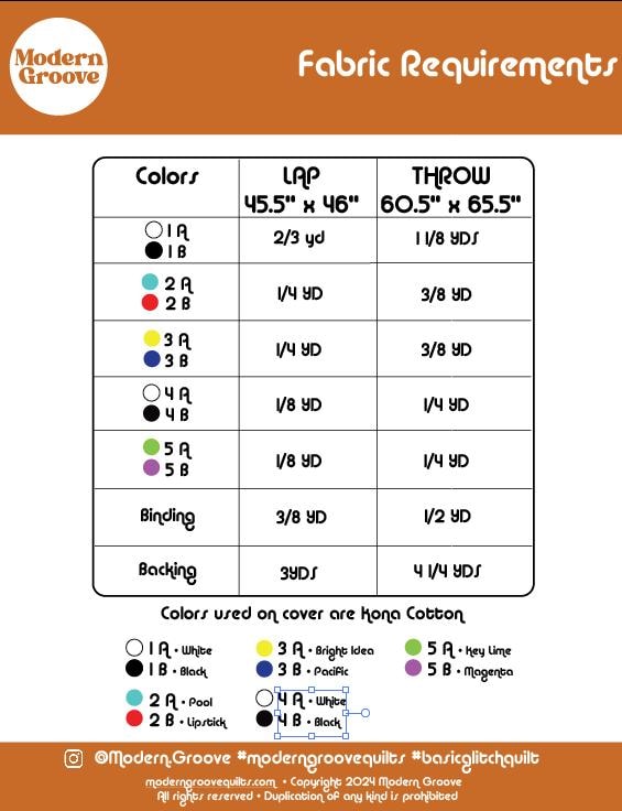 Basic Glitch Quilt Pattern PDF Download - Beginner Sewing Quilting ...