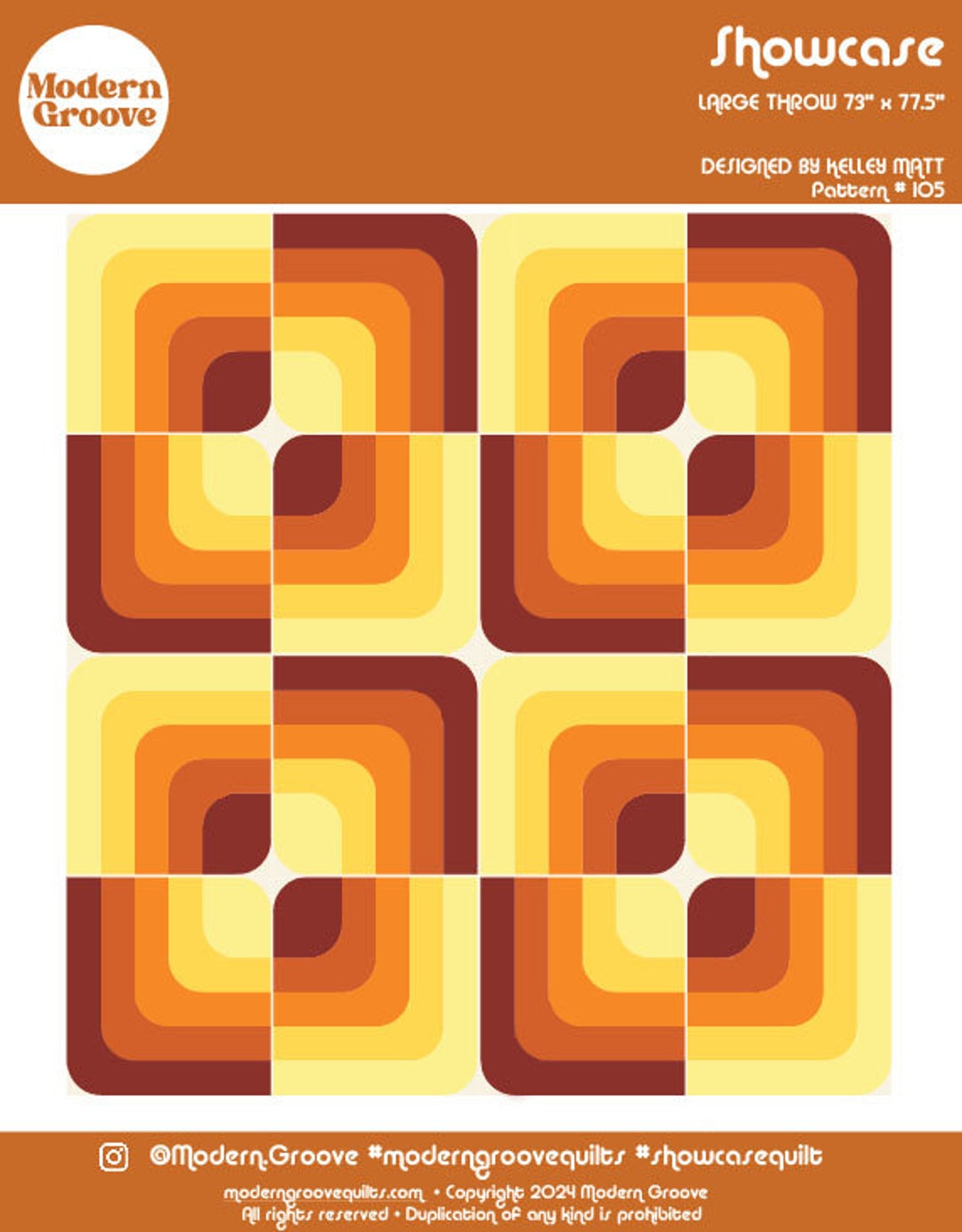 Showcase Quilt Pattern PDF Download - Beginner Curves Sewing Quilting ...