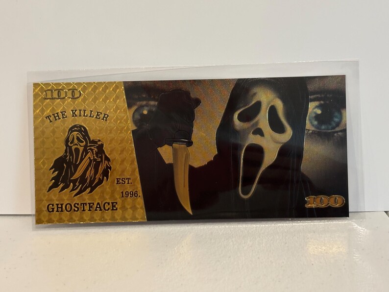 24k Gold Layered 100 Bill Ghostface From Scream, Horror, Collectible ...