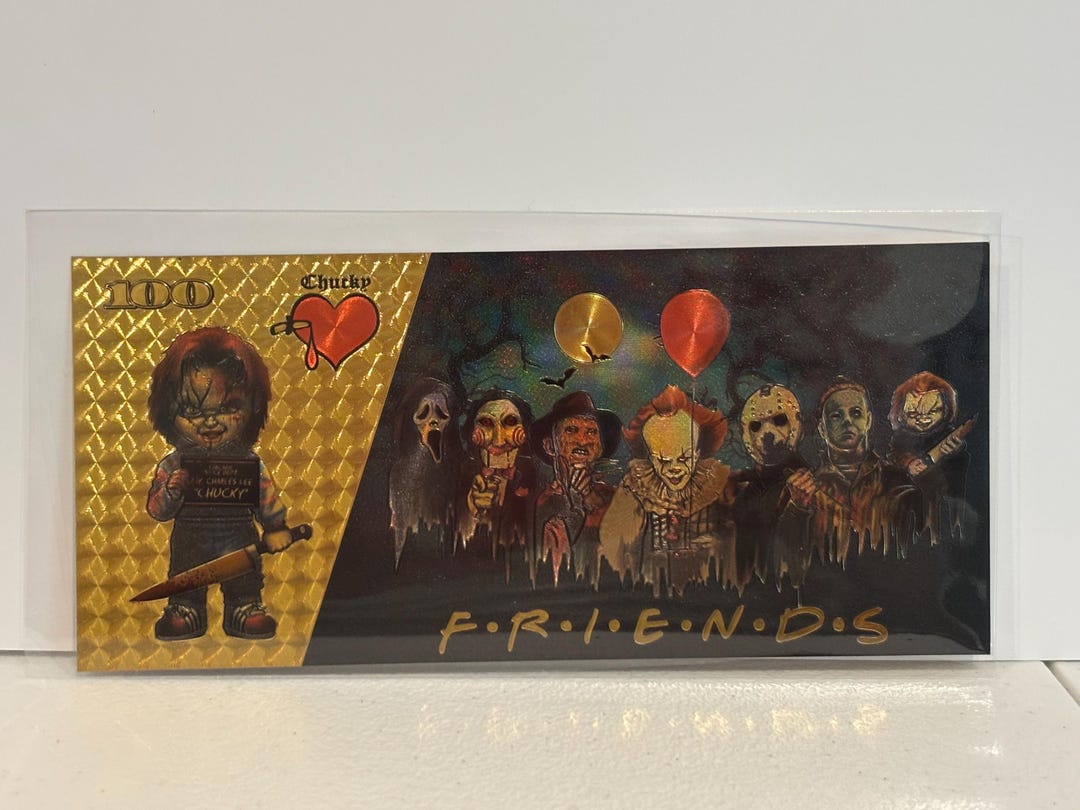 24k Gold Layered 100 Bill Chucky From Childs Play, Horror, Collectible ...