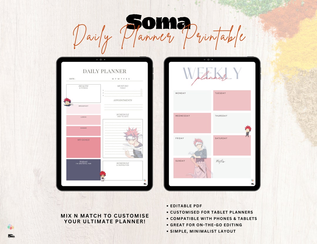 Undated Anime Planner, Daily and Weekly Anime Printables, Anime to Do ...