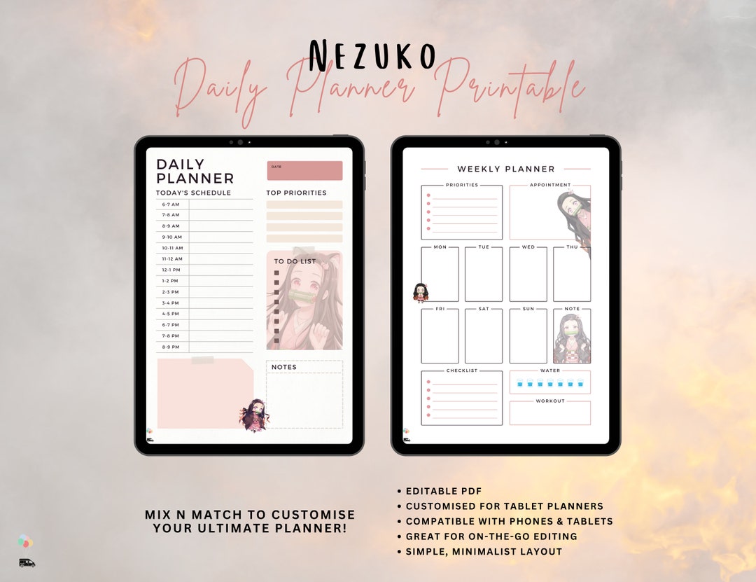 Undated Anime Planner, Daily and Weekly Anime Printables, to Do List ...