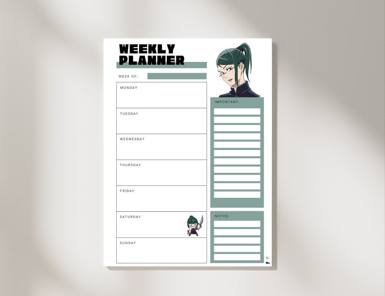 Anime Digital Planner Daily and Weekly Anime Template for iPad Digital ...
