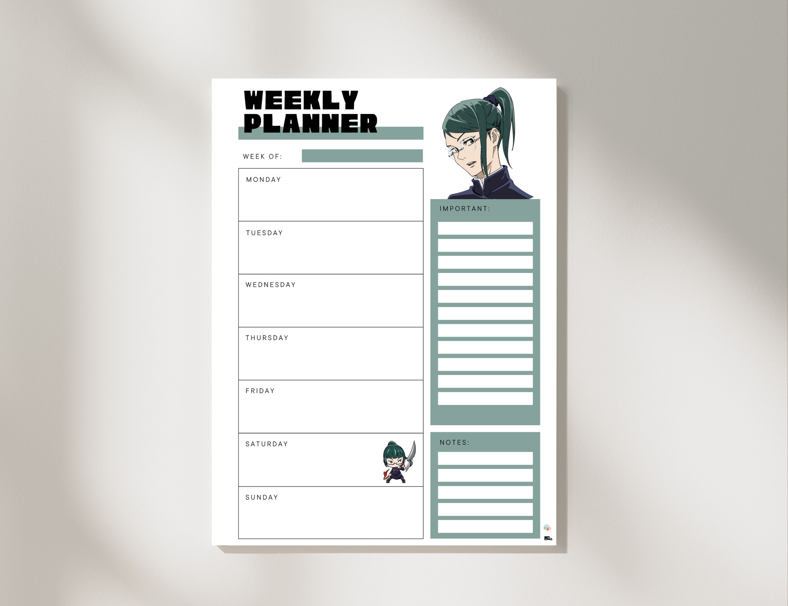 Anime Digital Planner Daily and Weekly Anime Template for iPad Digital ...
