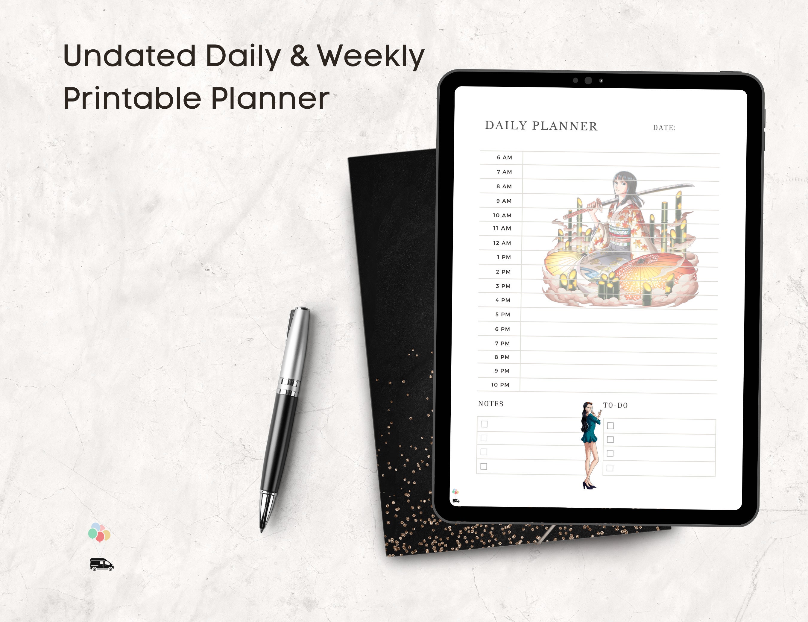 Undated Anime Minimalist Planner Anime Daily and Weekly - Etsy