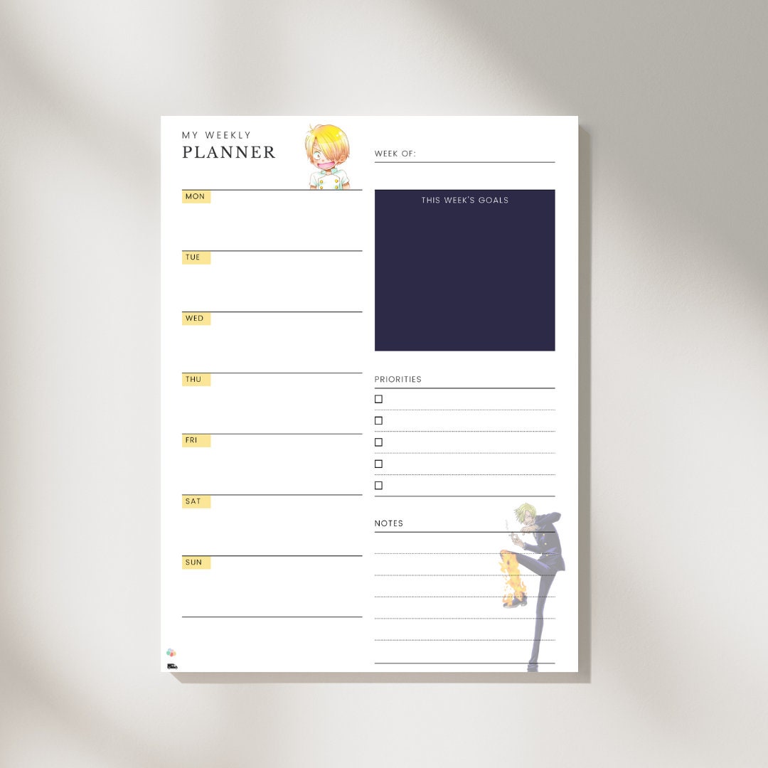 Undated Anime Minimalist Planner, Anime Daily and Weekly Printable ...