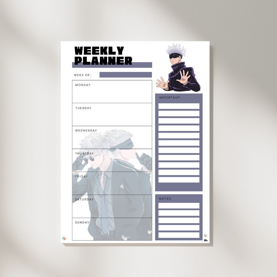 Undated Anime Planner Daily and Weekly Printables for Anime To-do List ...