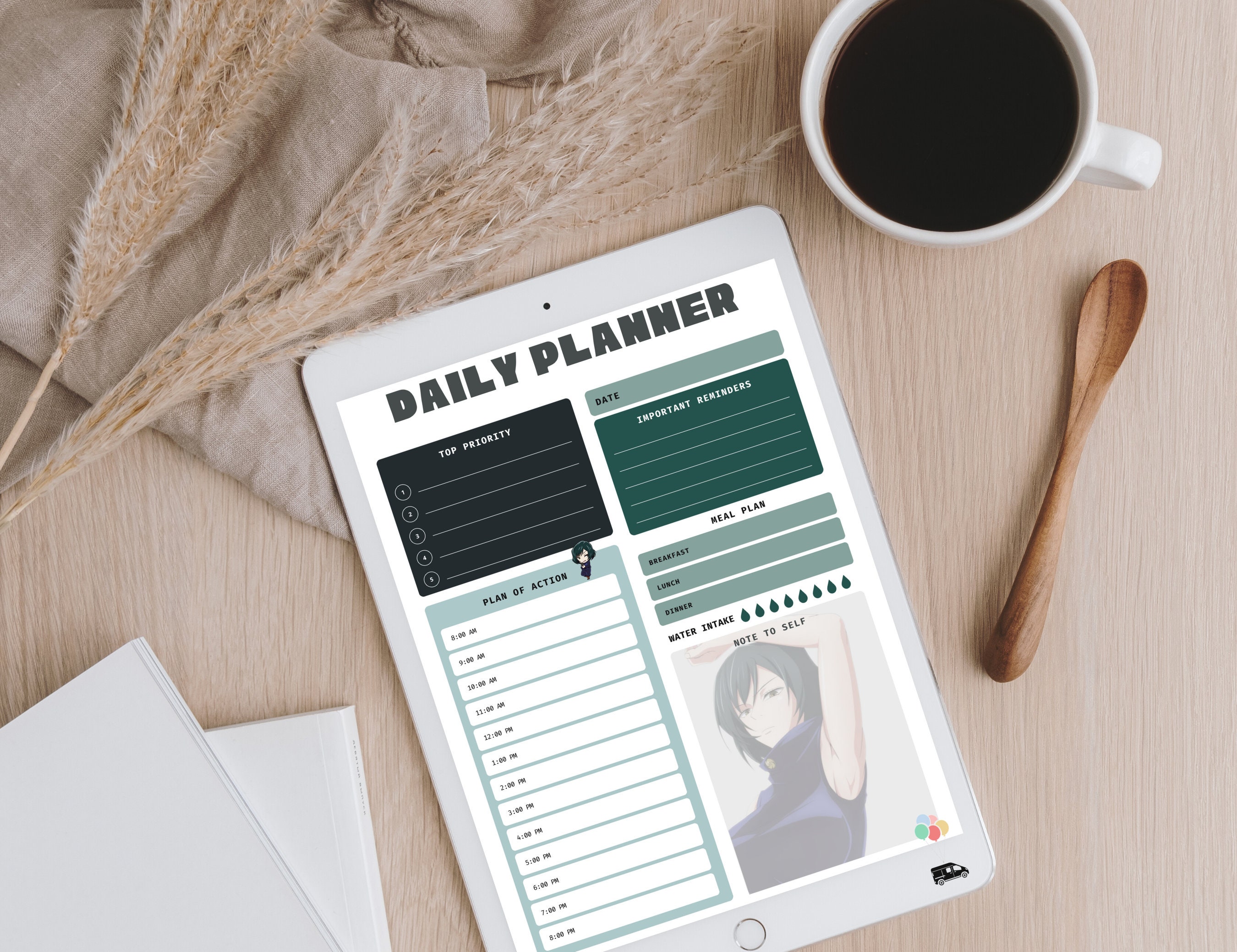 Anime Digital Planner Daily and Weekly Anime Template for iPad Digital ...