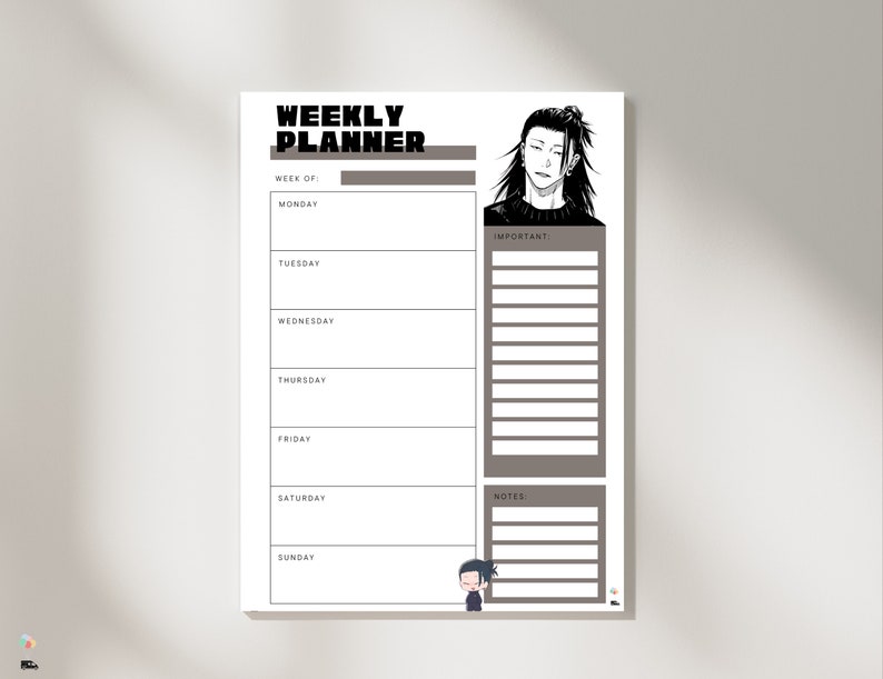 Anime Digital Planner Anime Interactive Printable Anime Weekly Monthly ...