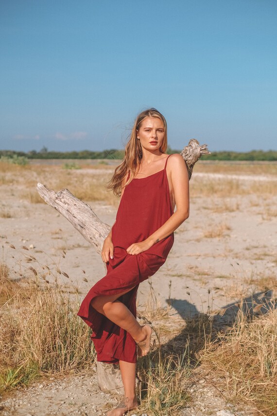 Blood Red Dress Custom Dress Long Dress Midi Dress Summer - Etsy