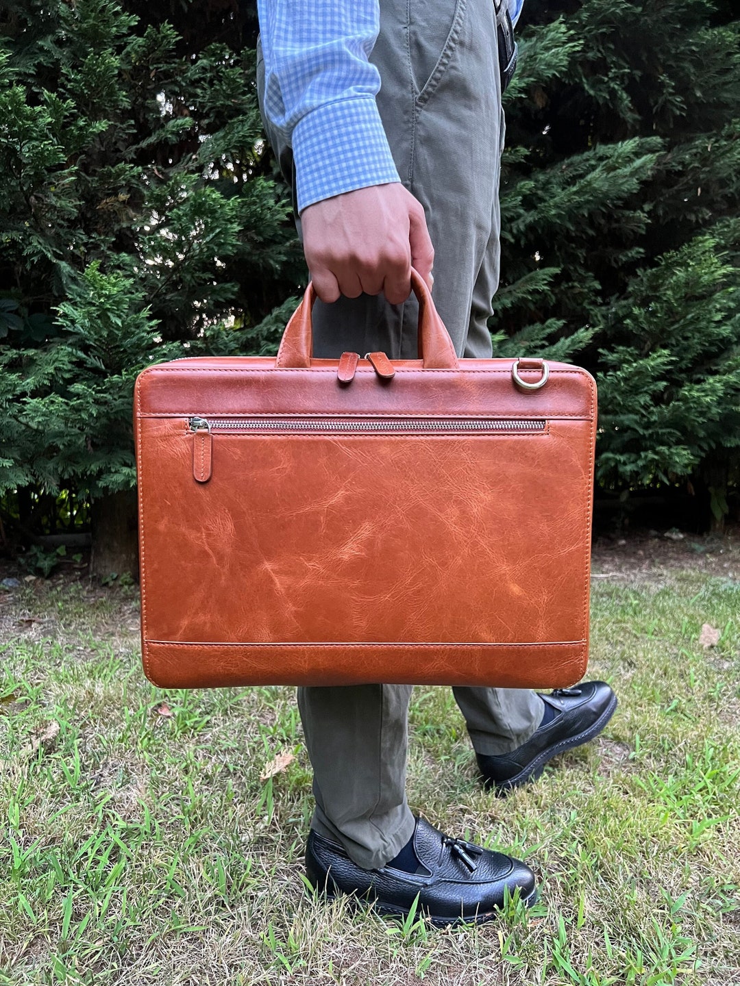 Leather Briefcase,laptop and Messenger Bag for Men,minimalist Briefcase ...