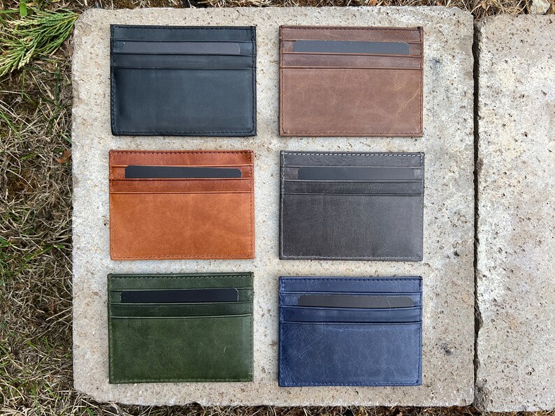 Leather Card Holder Minimalist Card Holder Wallet Credit - Etsy