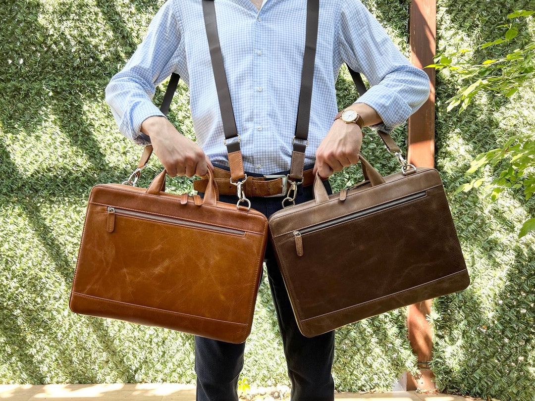 Leather Briefcase,laptop and Messenger Bag for Men,minimalist Briefcase ...