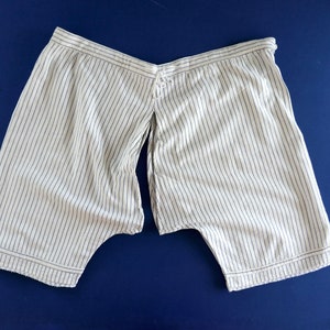 A Pair of Antique Victorian Blue Striped Split Crotch Bloomers or ...