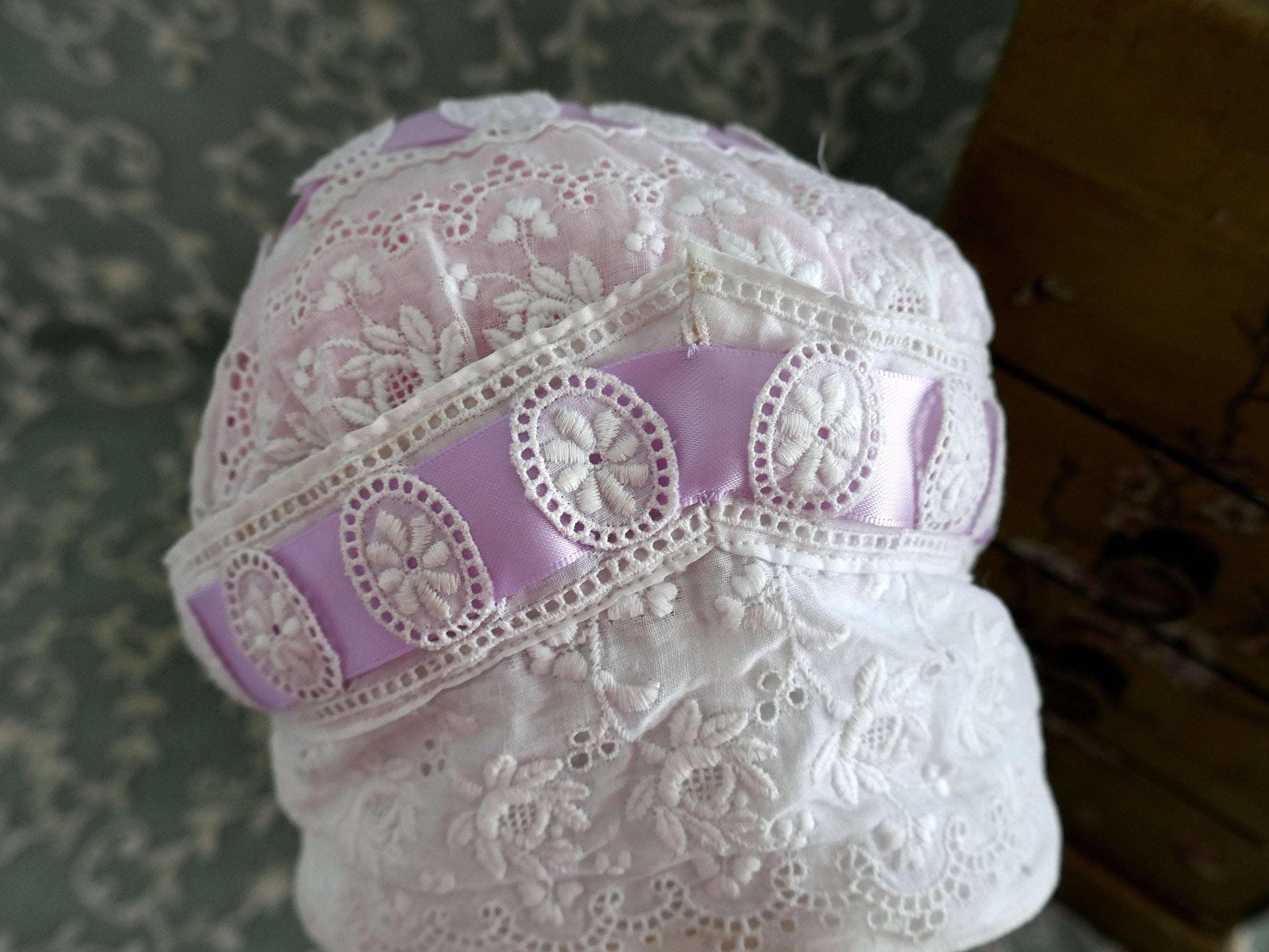 An Antique or Vintage Broderie Anglaise Baby or Small Child's Bonnet or ...