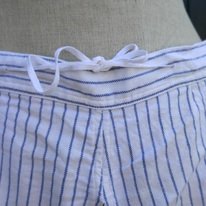 A Pair of Antique Victorian Blue Striped Split Crotch Bloomers or ...