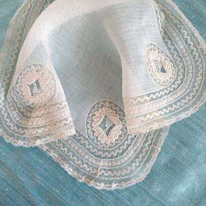 An Antique Victorian French Handkerchief With Handmade Valenciennes ...
