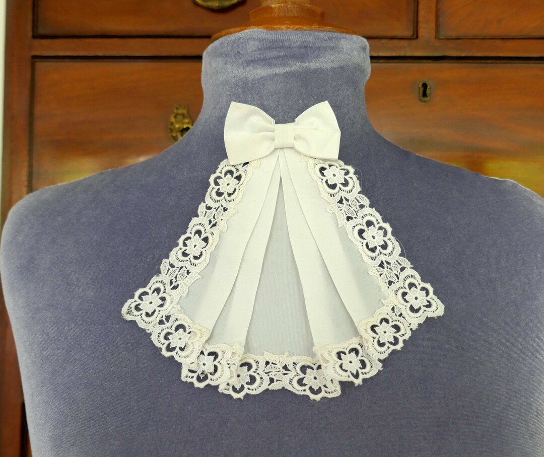 A Vintage Jabot With Bow Detail and Lace Edging - Etsy