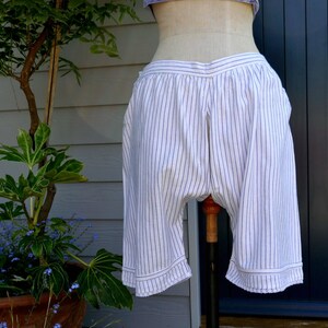 A Pair of Antique Victorian Blue Striped Split Crotch Bloomers or ...