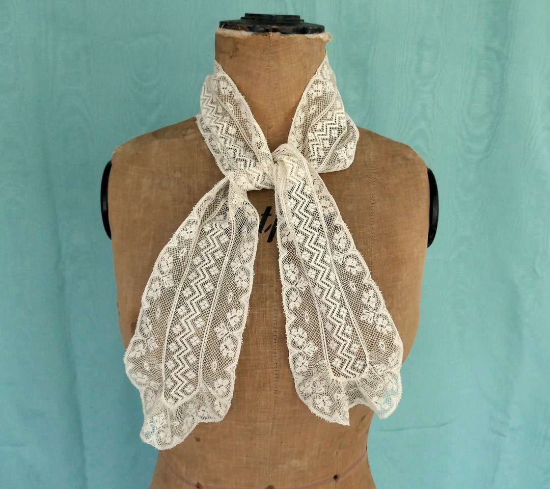 An Antique Valenciennes Lace Scarf, Tie or Cravat - Etsy