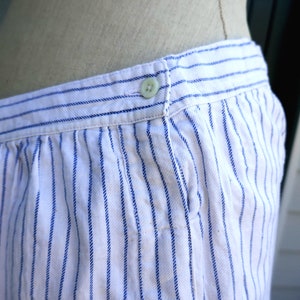 A Pair of Antique Victorian Blue Striped Split Crotch Bloomers or ...