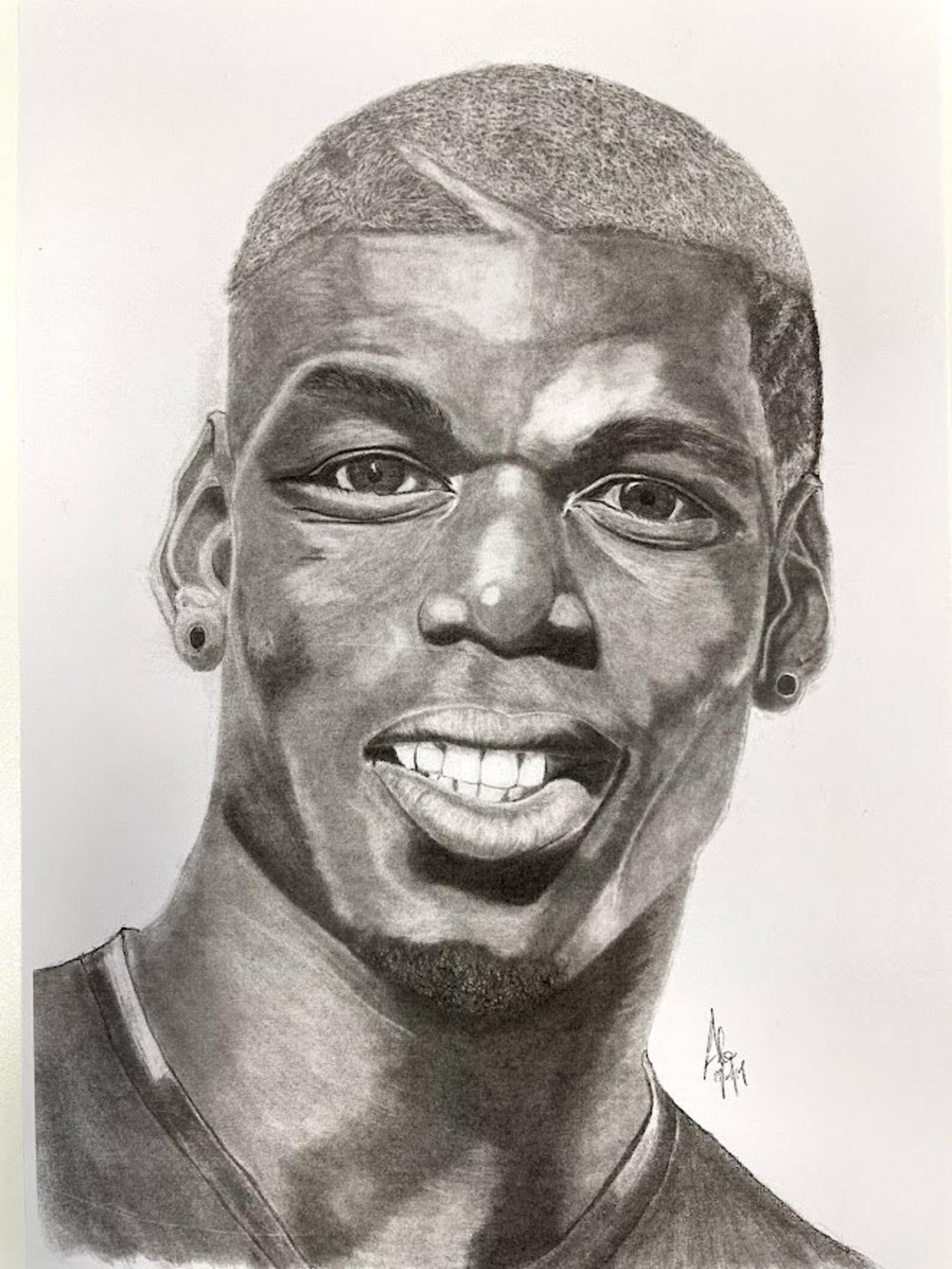 Paul Pogba Portrait Drawing Print A4 only 120gsm Paper | Etsy