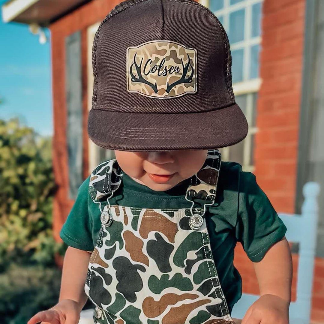 Personalized Snapback Hat | Infant and Youth, Camo Antlers - Style BO ...
