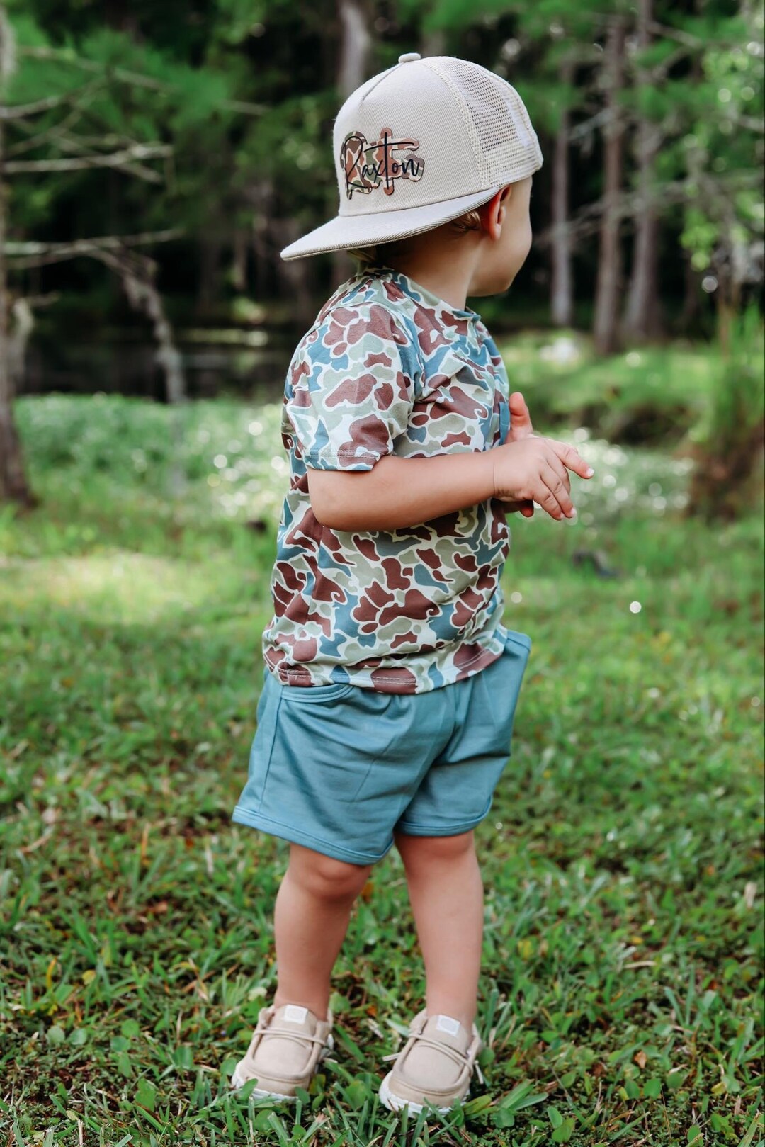 Personalized Snapback Hat | Infant and Youth - OLD SCHOOL CAMO - Etsy