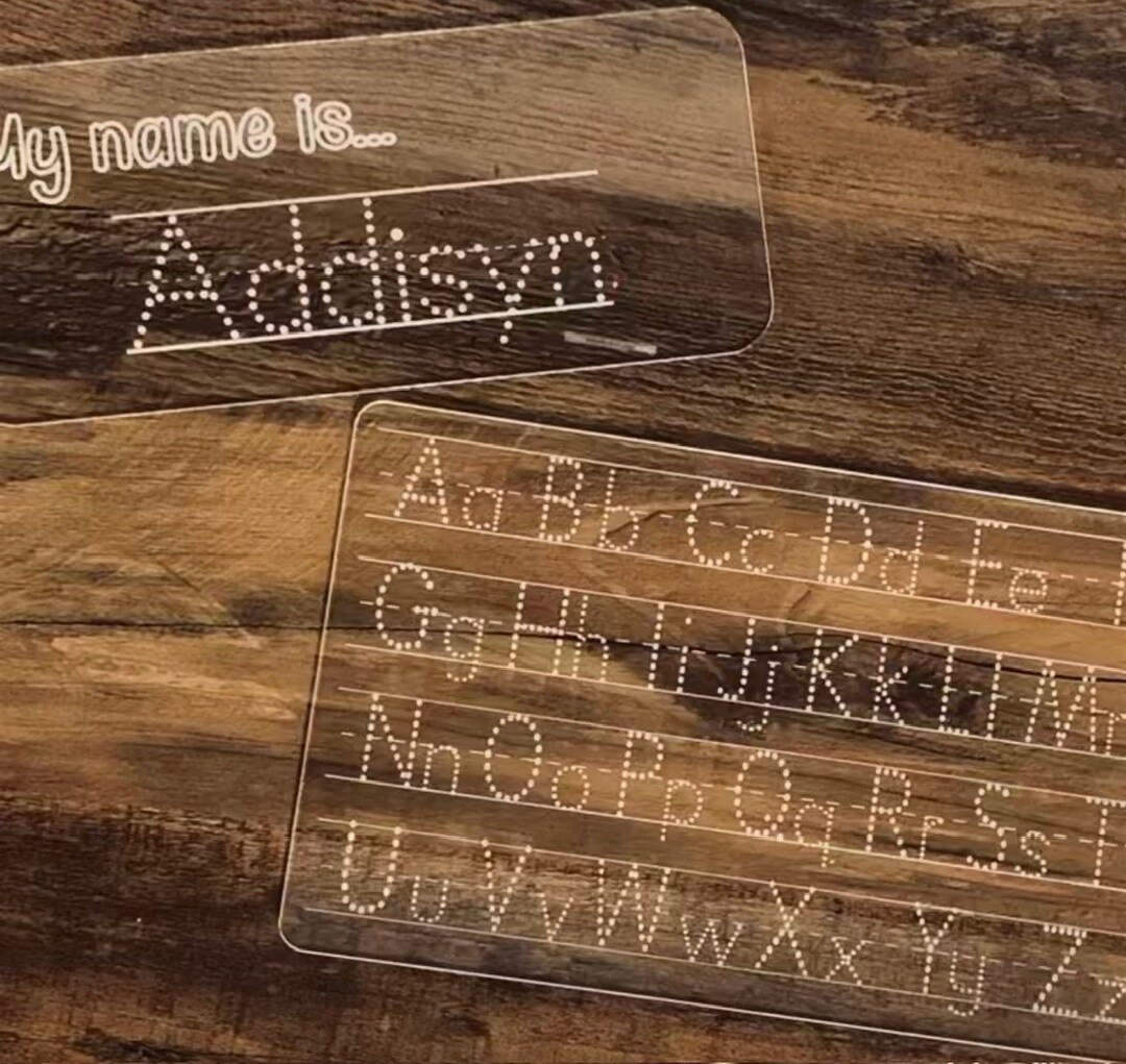 Laser Engraved Dry Erase Tracing Board Set With My Name is and Alphabet ...