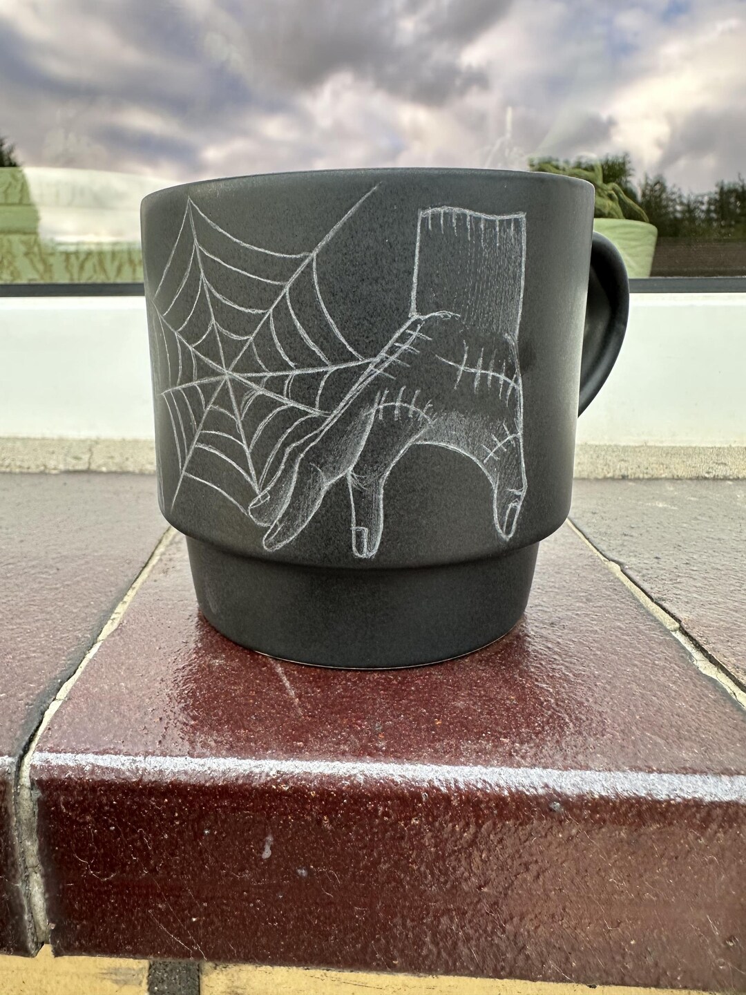 Handmade Gothic Mug With Wednesday Addams Design – Spooky Black Coffee ...