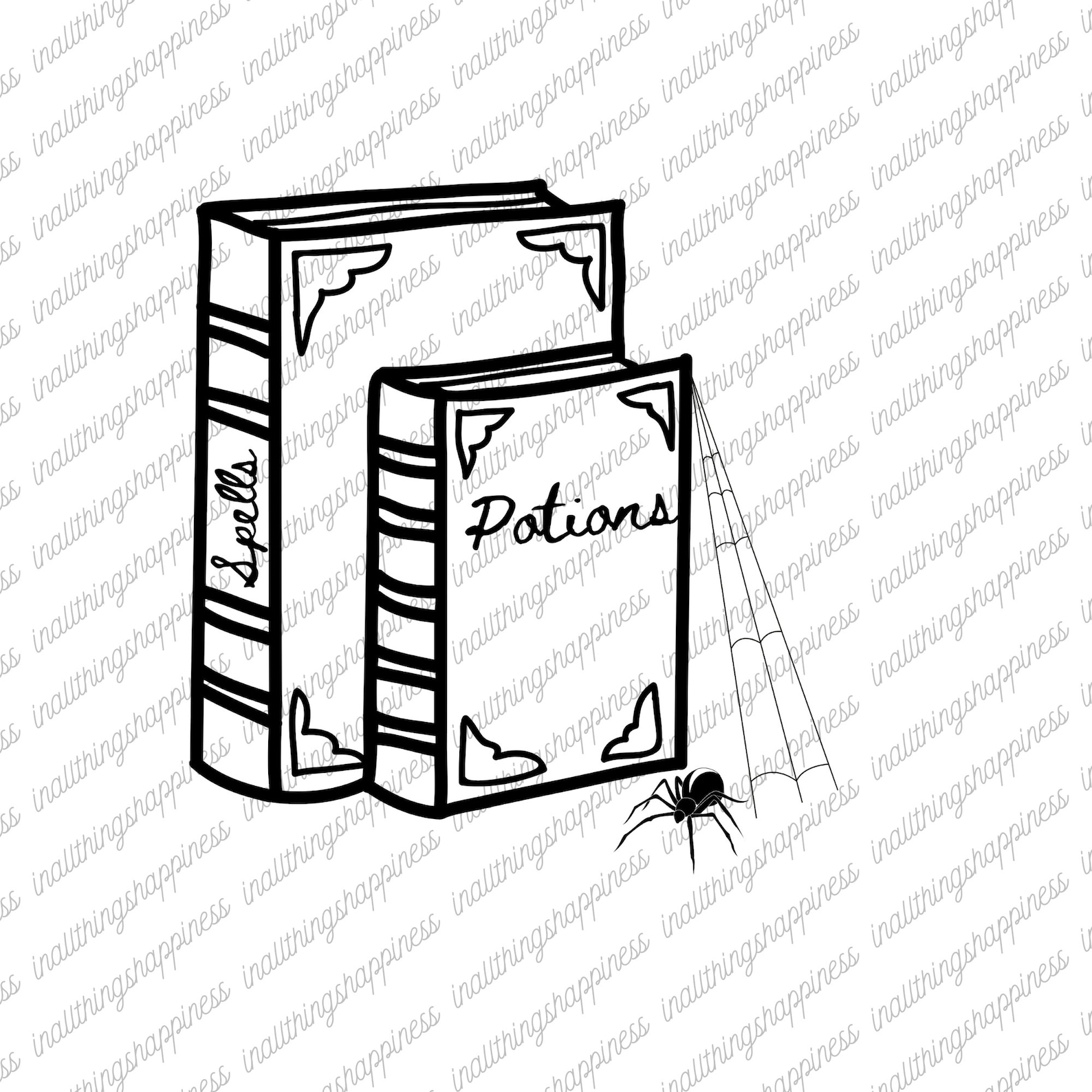 Spell Book Svg, Witch Svg, Dark Svg, Halloween Svg, Book Svg, Spider ...