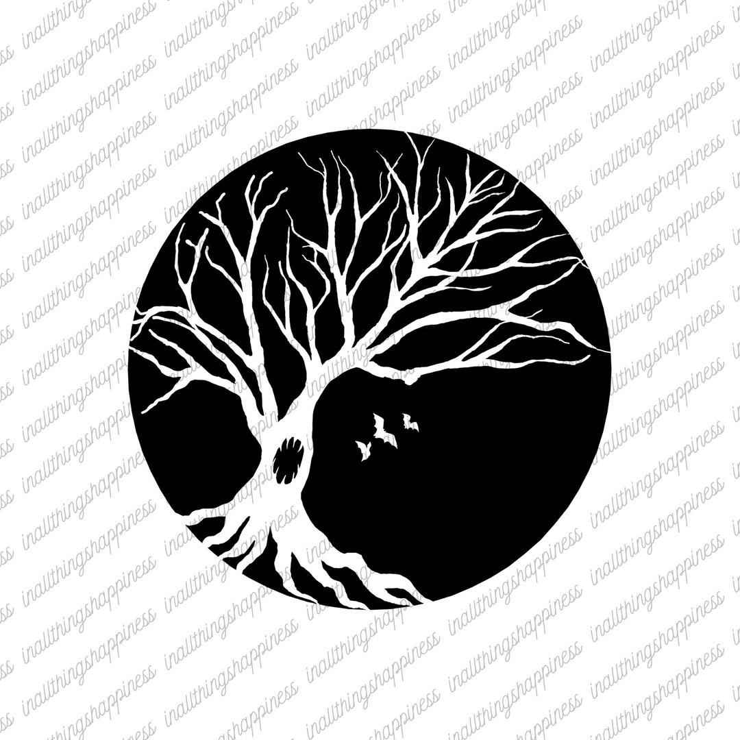 Creepy Tree Svg, Tree Svg, Dark Svg, Halloween Svg, Creepy Svg, Bat Svg ...
