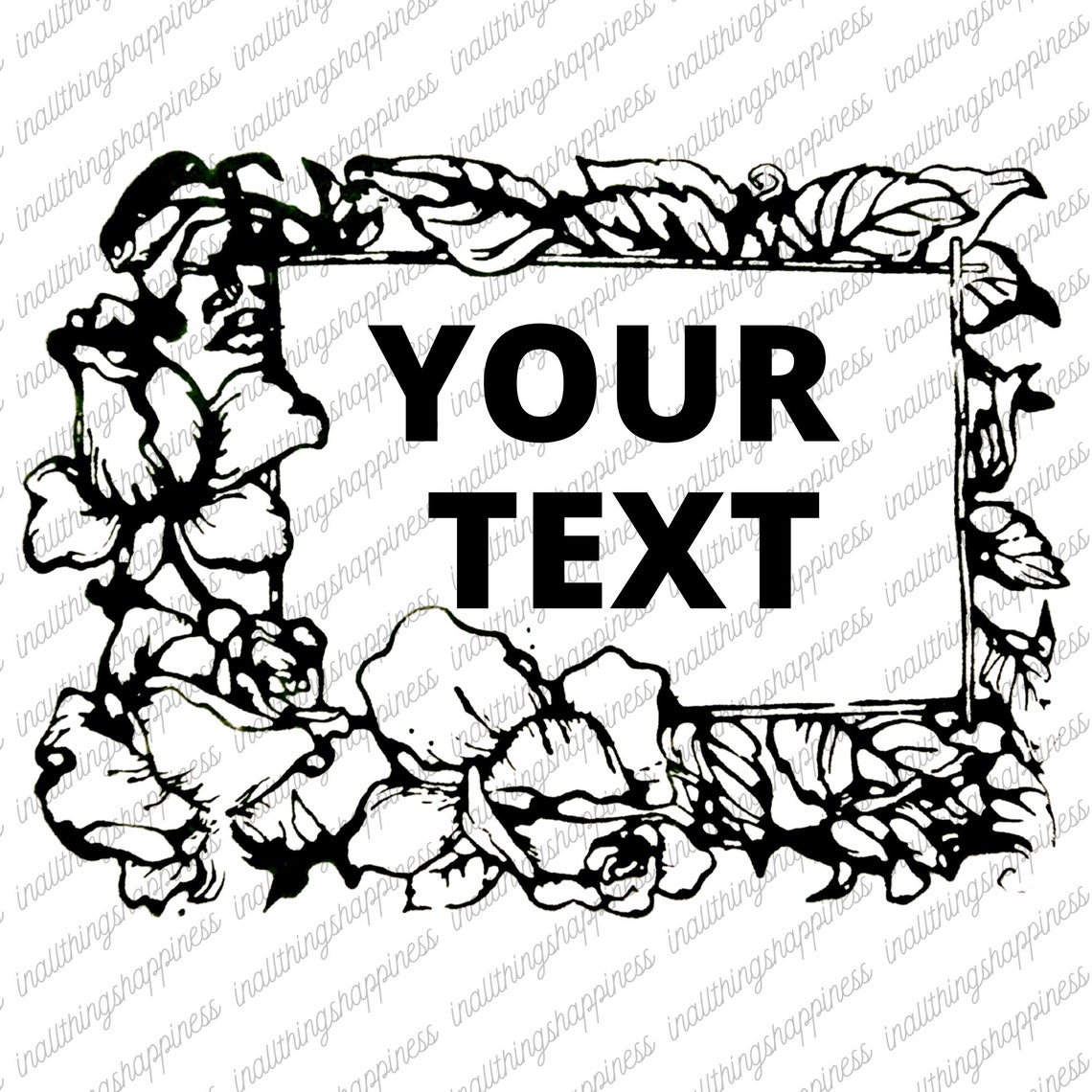 Rose Frame Svg, Rose Svg, Floral Svg, Leaf Svg, Flower Svg, Png, Pdf ...