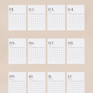 2023-2024 Monthly Calendar Printable Minimalist Vertical Desk Calendar ...