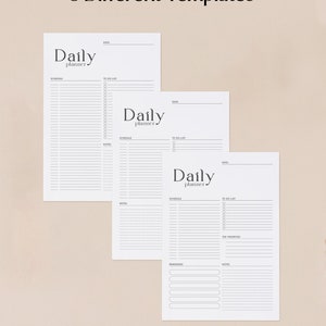 Printable Minimalist Daily Planner Undated Daily to Do List for Work or ...