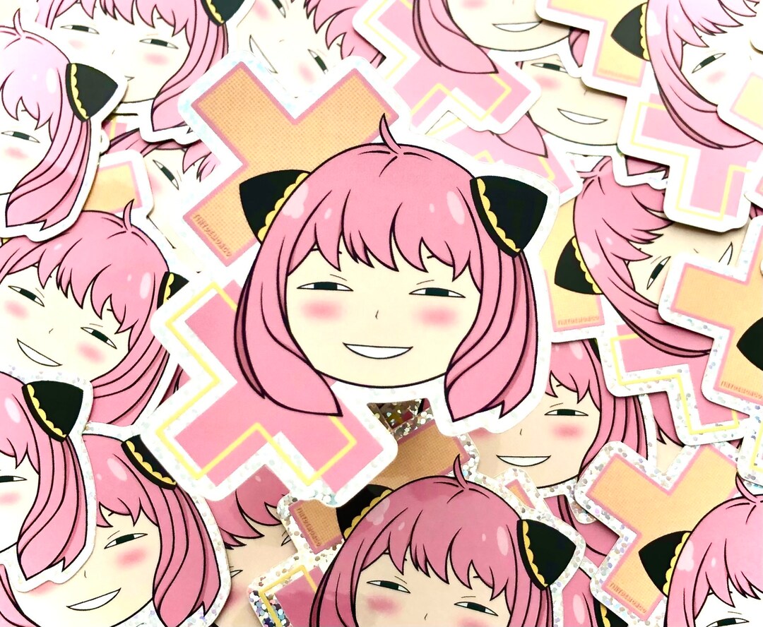 Anya Sticker, Anime Sticker, Cute Sticker, Vinyl Sticker, Pink Sticker ...