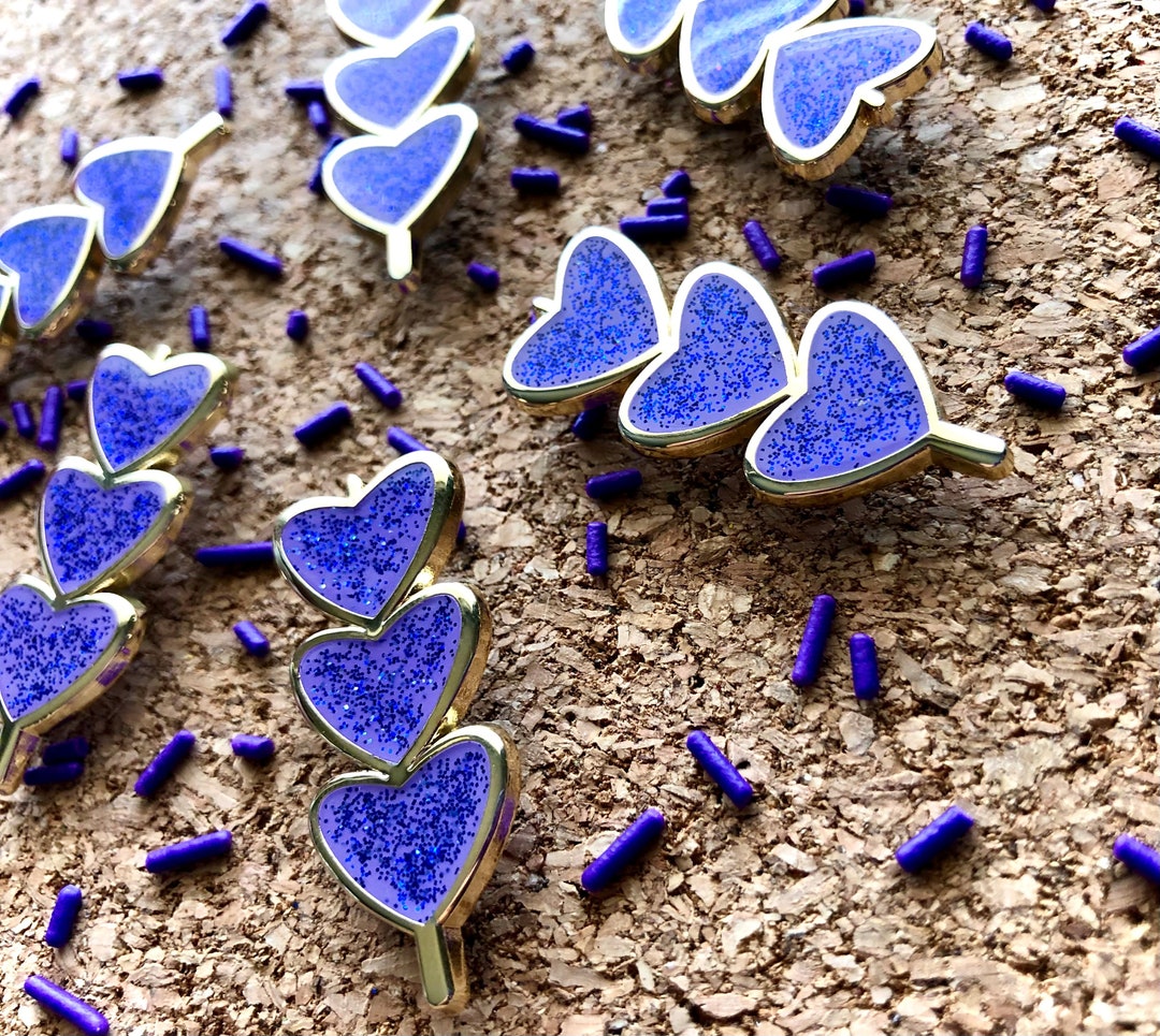 Purple Heart Pin, Filler Pin, Purple Enamel Pin, Hard Enamel Pin ...