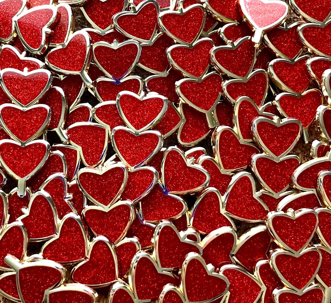 Red Heart Pin, Filler Pin, Red Enamel Pin, Hard Enamel Pin, Kawaii Pins ...
